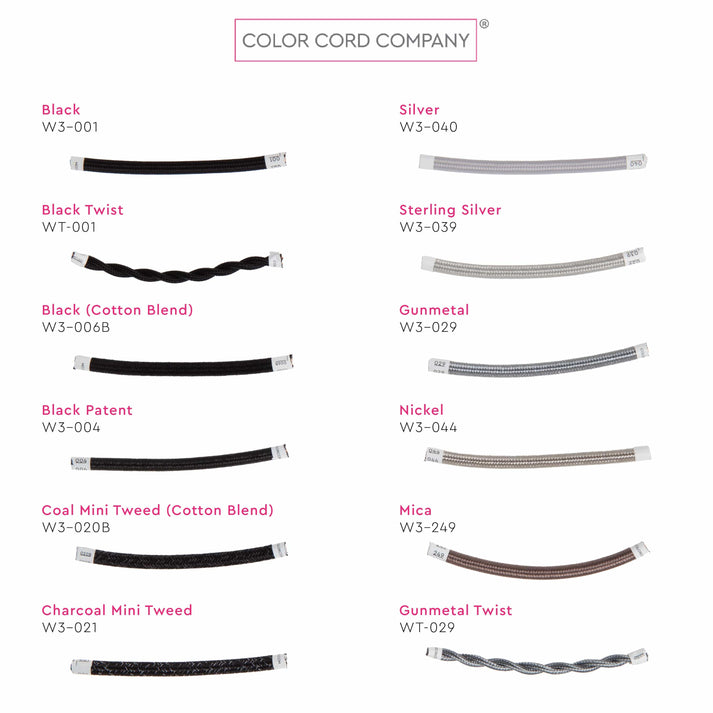 Color Samples - Solid Colors (4" length) – Color Cord Company