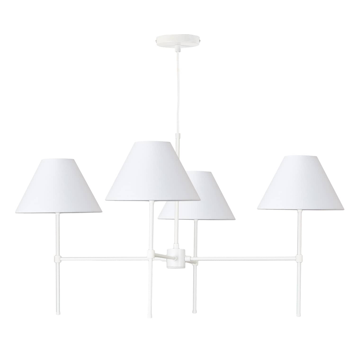 Slim 4-Arm Chandelier with Smooth Empire Shade – Color Cord Company