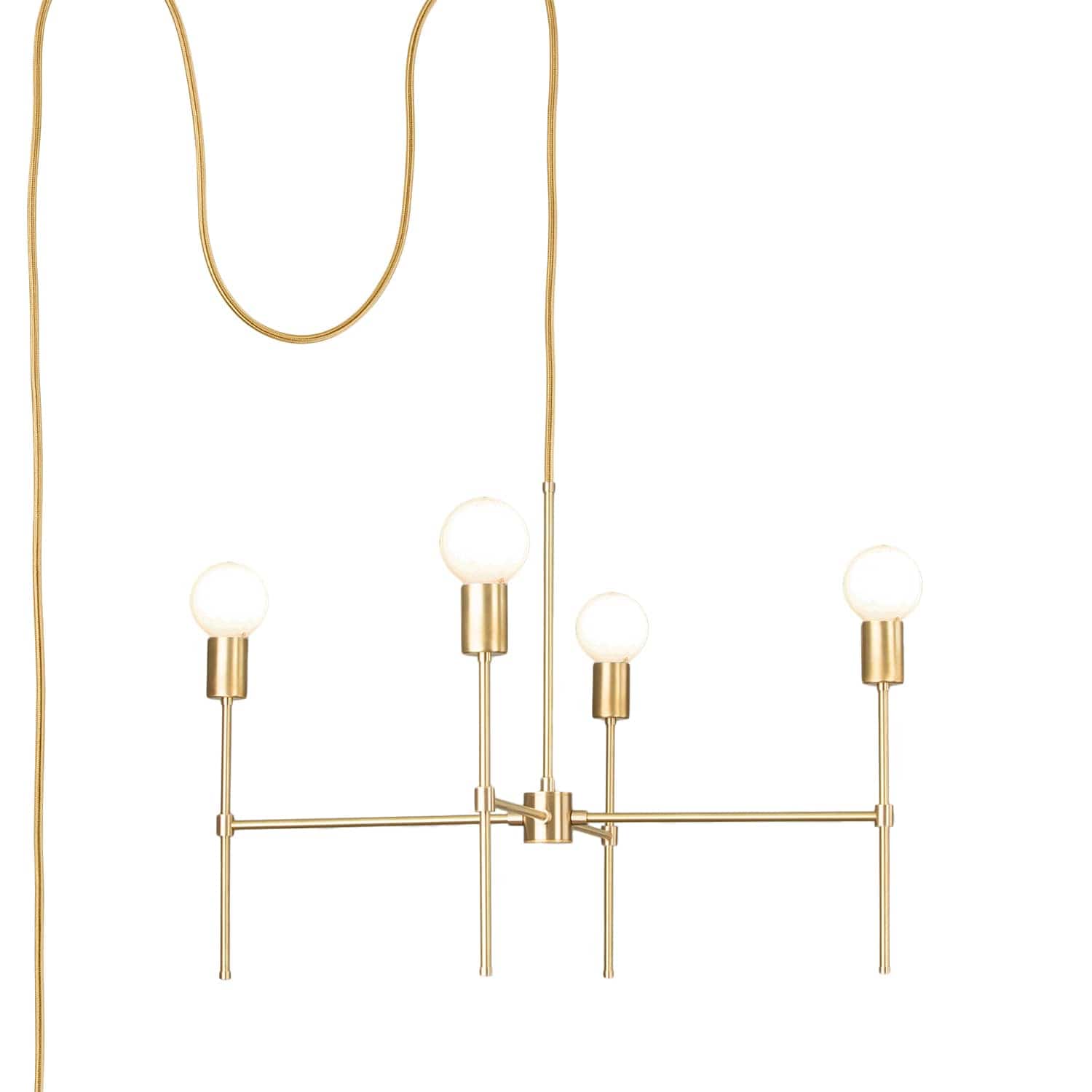 4-Arm Bend Plug In Chandelier | Color Cord Company