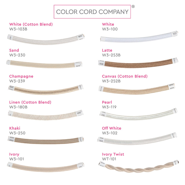 Color Samples - Solid Colors (4" length) – Color Cord Company