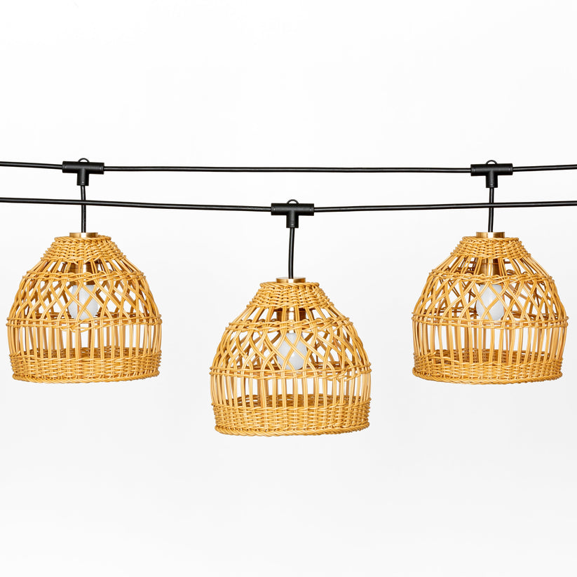Unique Outdoor String Lights | Mini Basket Shade String Lights – Color ...