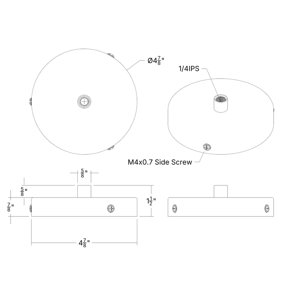 Single Port Ceiling Light Canopy | Shop Color Cord Company