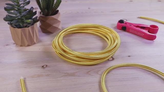 Cloth Covered Electrical Wire - Yellow Gold – Color Cord Company