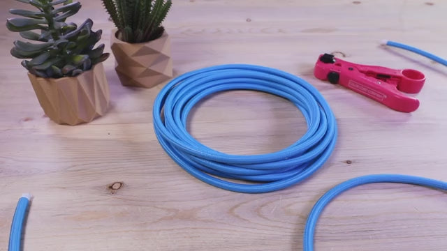 Cloth Covered Electrical Wire - Sky Blue – Color Cord Company
