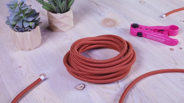 Cloth Covered Wire 18g, Rust (Cotton) | Color Cord Company
