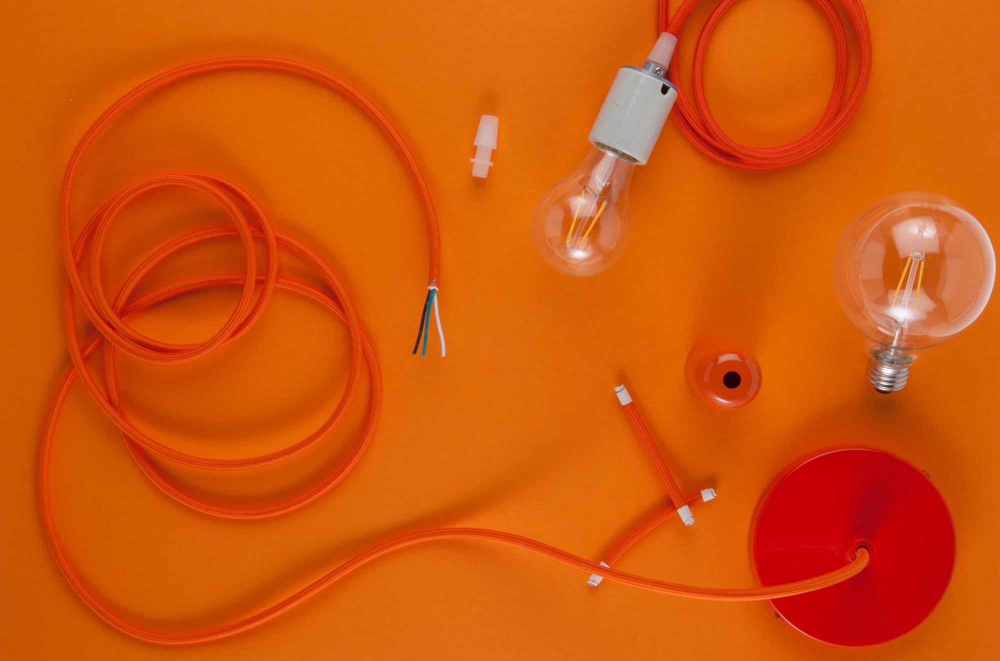 Cloth Covered Electrical Wire - Orange – Color Cord Company