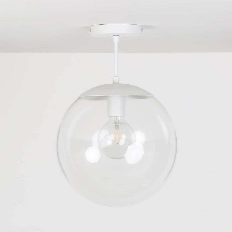 Mod Glass Globe with Post | Flush Mount | 12in | Color Cord