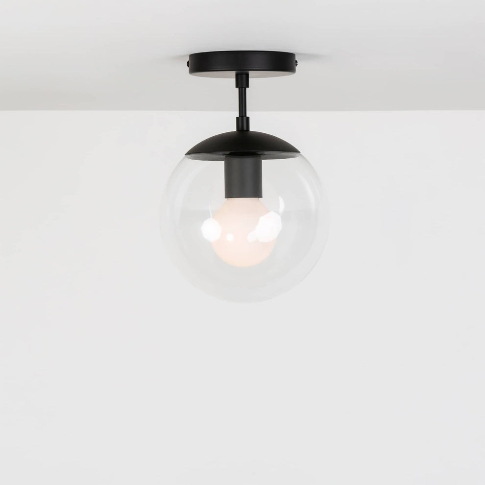 Mod Glass Globe Fixture with Post | 8-Inch | Color Cord