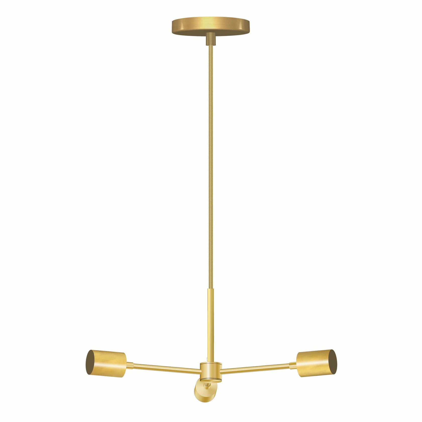 3-Light Pendant Fixture | Trio Pendant in Solid Raw Brass – Color Cord ...