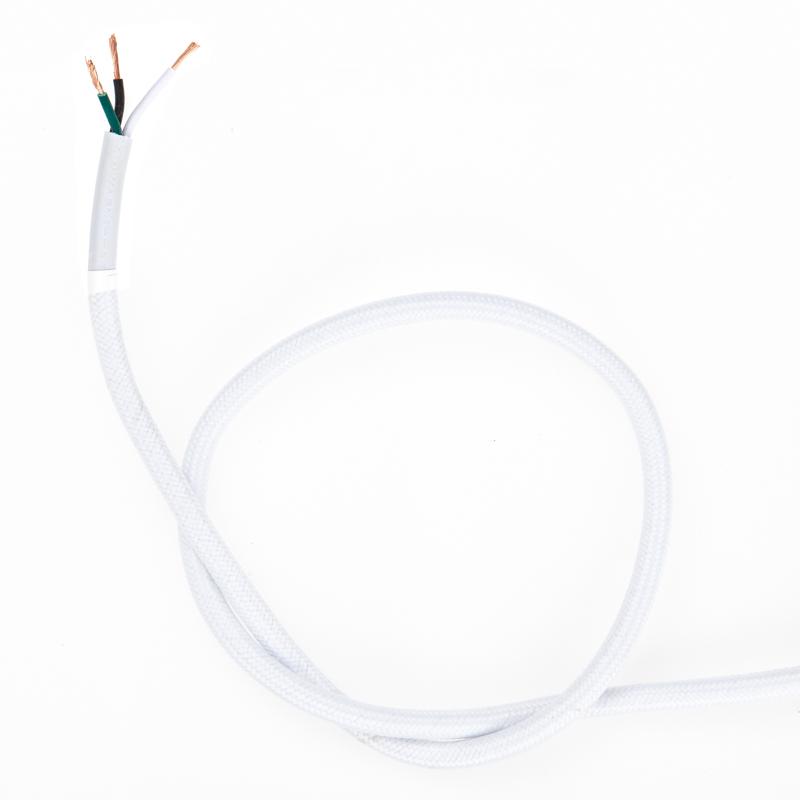 Cloth Electrical Covered Wire - White