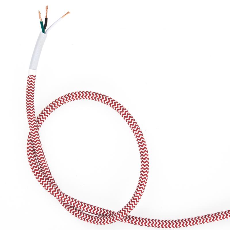 Red Zig Zag Fabric Covered Cord | Shop Color Cord Company