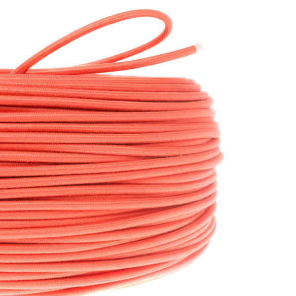 Cloth Covered Wire 18g, Coral (Cotton) | Color Cord Company