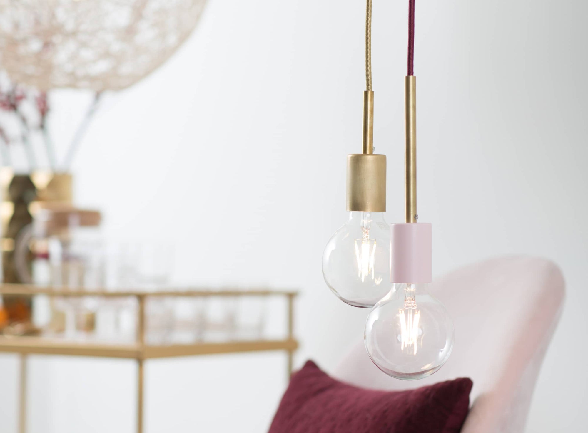 2 Port Hanging Lamp Canopy | Design Your Own Lighting – Color Cord Company